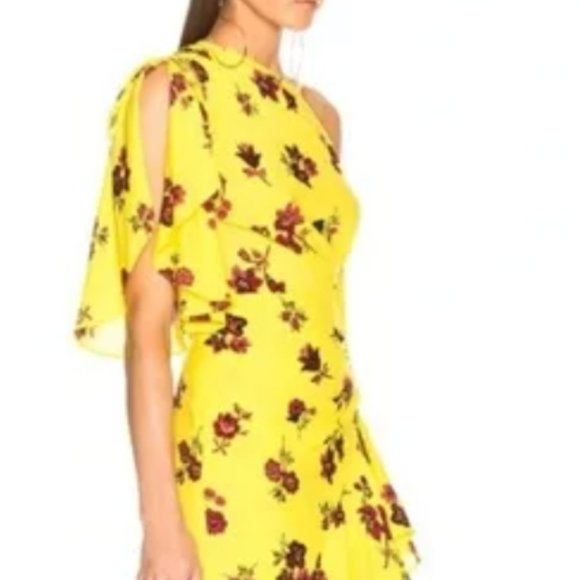 A.L.C. | Dresses | Alc Midi Dress Florence Floral One Shoulder Yellow ...